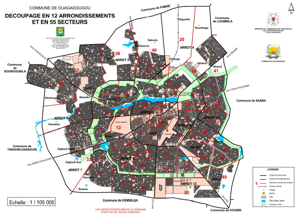 Plan de la ville - Commune de Bobo Dioulasso